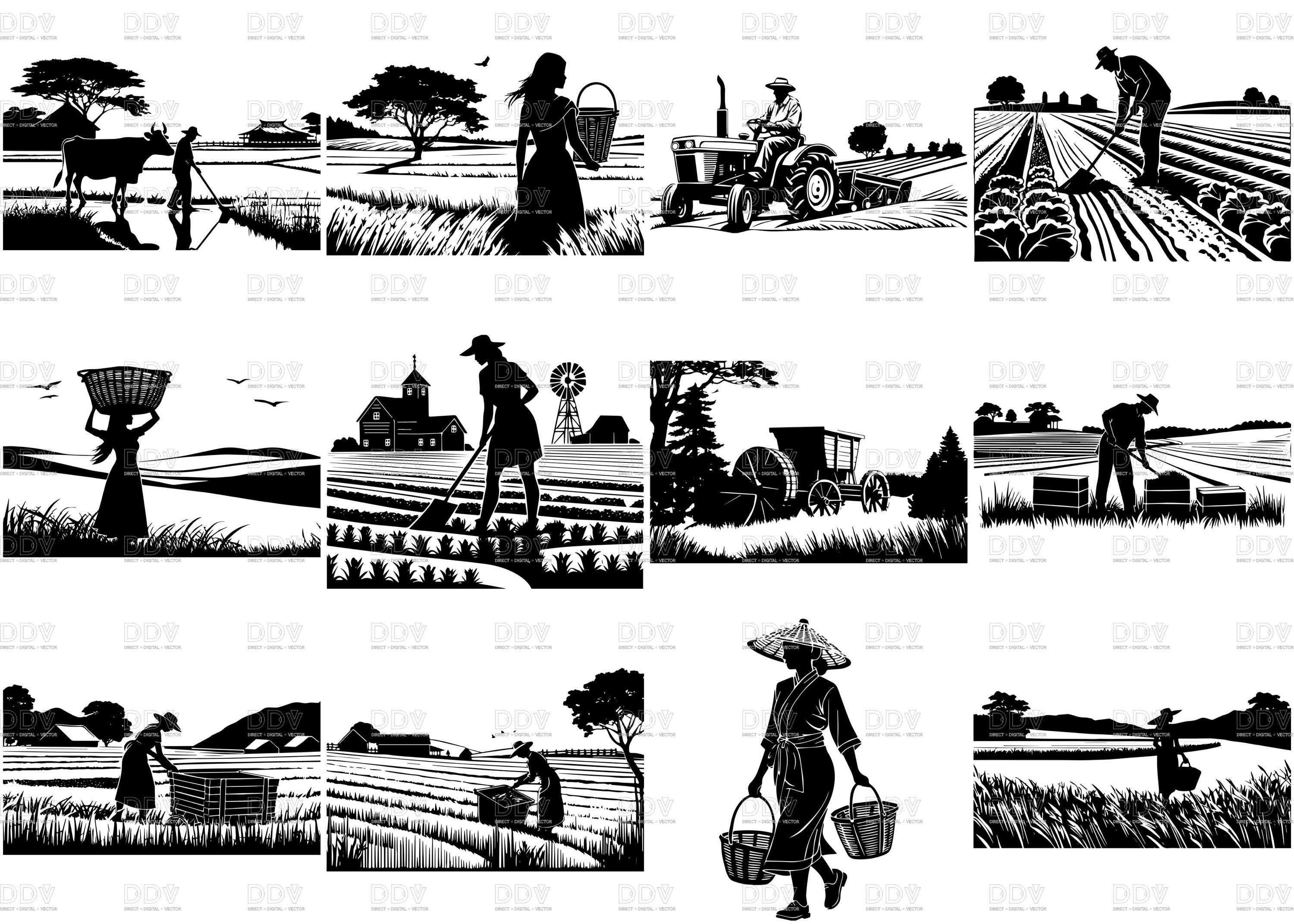 Farm Scene SVG Bundle: Vector Cut Files (digital Download) - Etsy