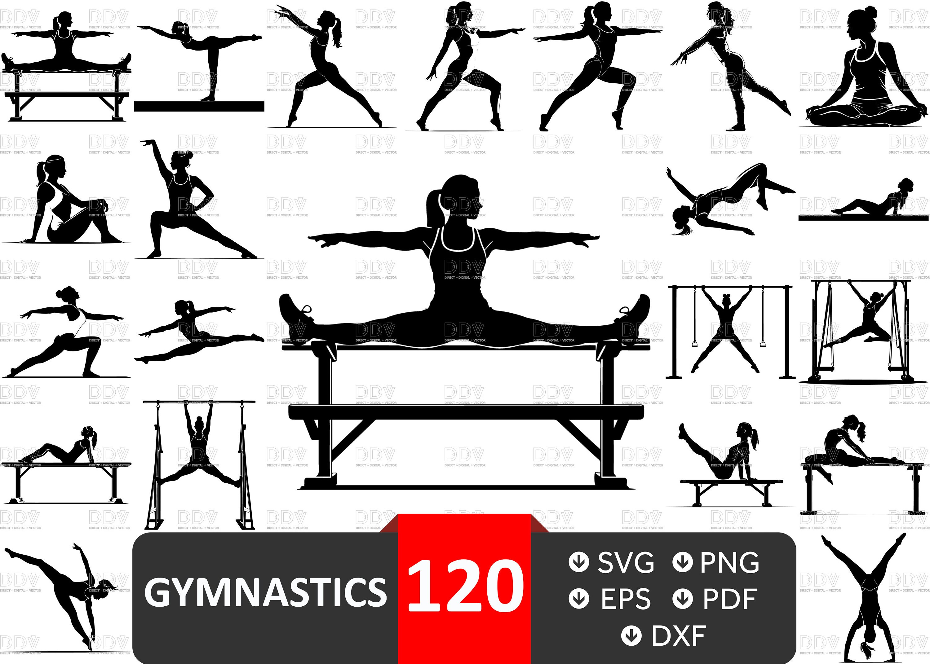 Gymnastics Svg Bundle, Vector File, Gymnastics Svg, Gymnastics Png ...