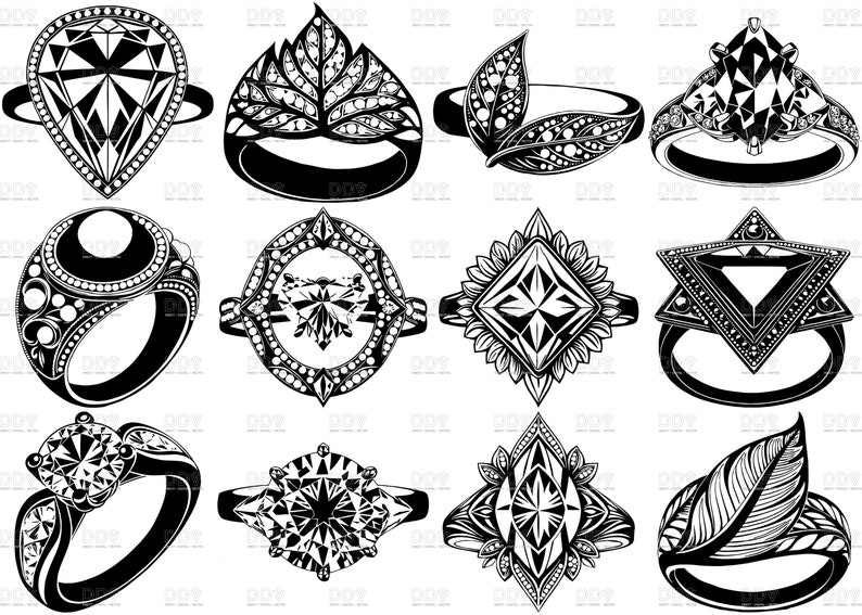 Ring Svg Bundle, Wedding Ring Svg, Two Rings Svg, Marriage Rings Svg ...