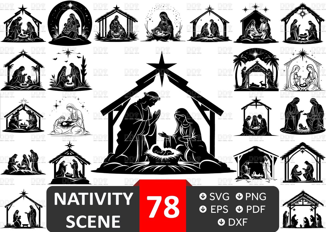 Nativity Scene SVG Bundle: Christmas Cut Files (digital Download) - Etsy