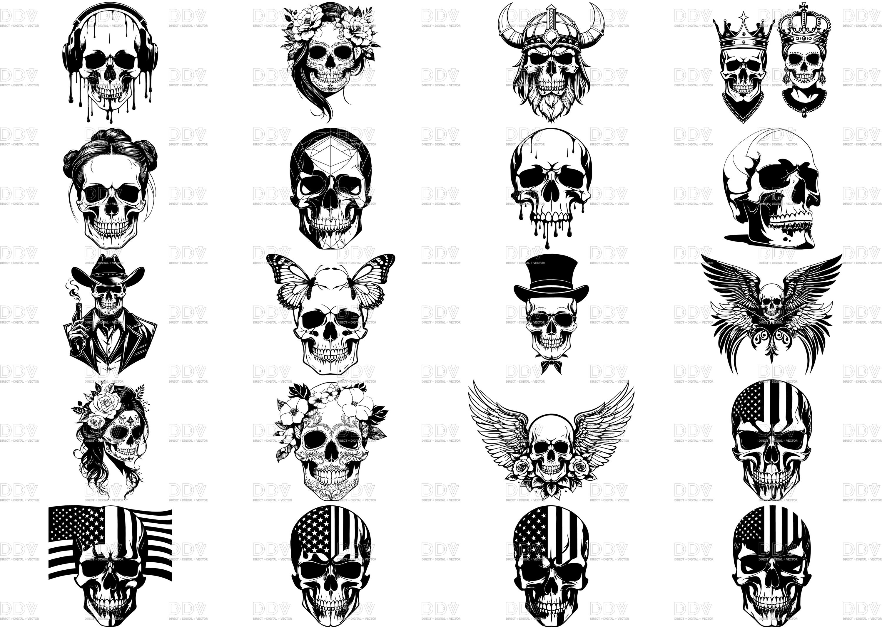 Skull SVG Bundle: 118 Skull Head Designs (digital Download) - Etsy