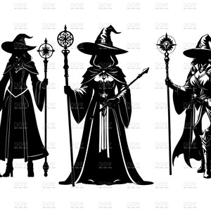 Wizard Svg,wizard Vector File,fantasy Scene Svg,female Wizard Svg ...