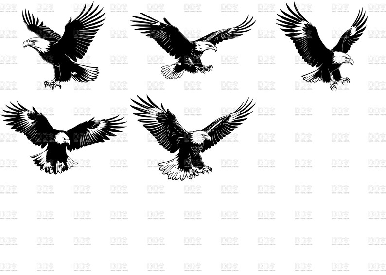 Eagle Svg Bundle, Eagle Silhouette Svg, Eagle Vector File, Eagle Svg ...
