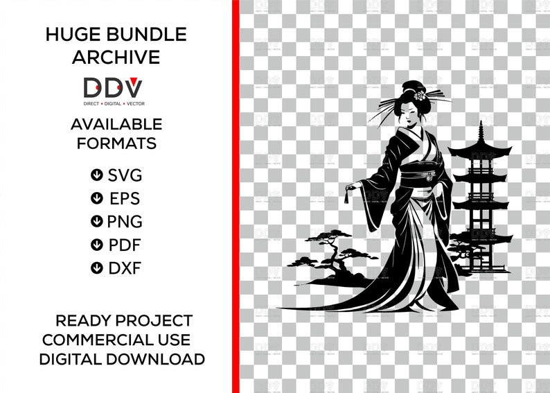 Geisha Svg, Geisha Svg Bundle, Geisha Cut File, Japanese Geisha Svg ...