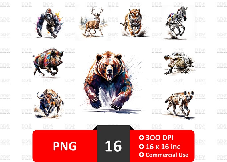 Animals Png, Colorful Animals Png, Animal Clipart, Jungle Animals ...