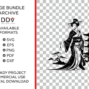 Geisha SVG Bundle: Japanese Girl Cut Files (digital Download) - Etsy