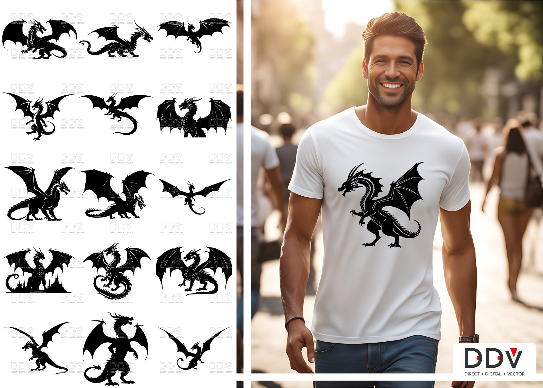 Dragon Svg,dragon Vector File,dragon Scene Svg,dragon Svg Bundle,dragon ...