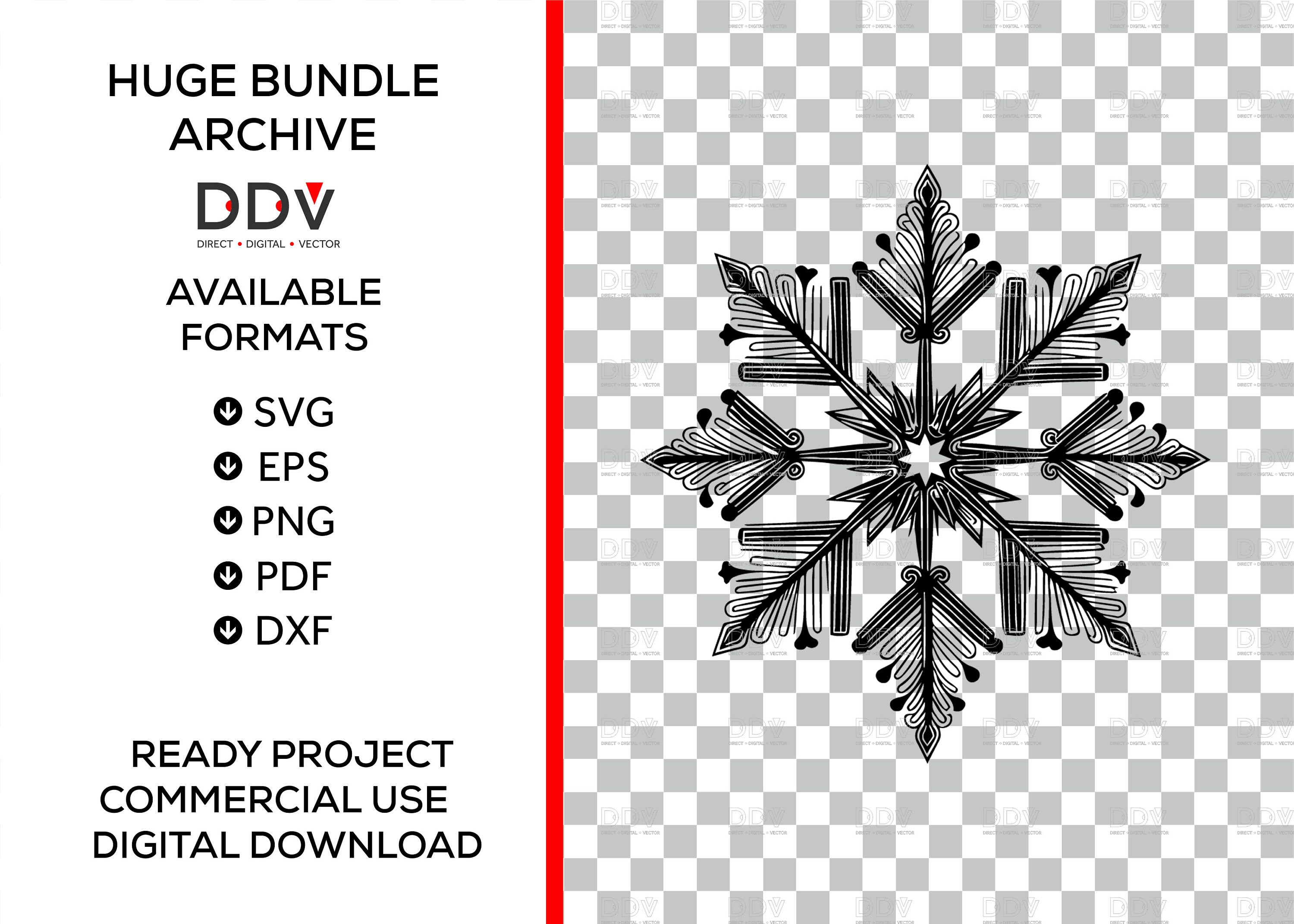 Snowflake SVG PNG Digital Download, Winter Snowflake Clipart, Snow ...