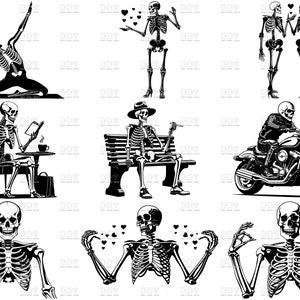 Skeleton Svg, Skeleton Svg Bundle, Vector File, Skull Svg, Skeleton ...