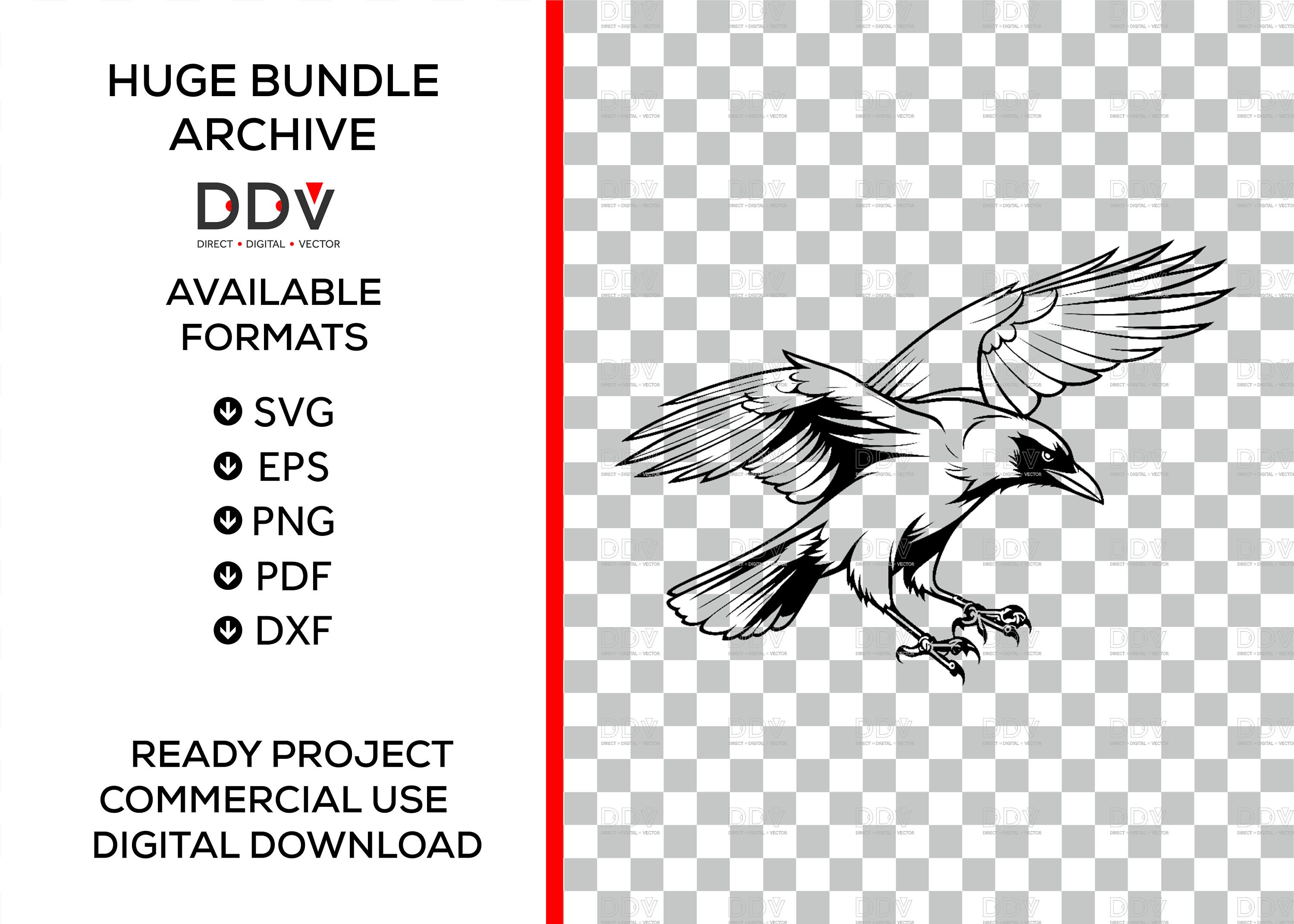 Raven Svg Bundle, Vector File, Raven Svg, Raven Clipart, Raven Cut ...