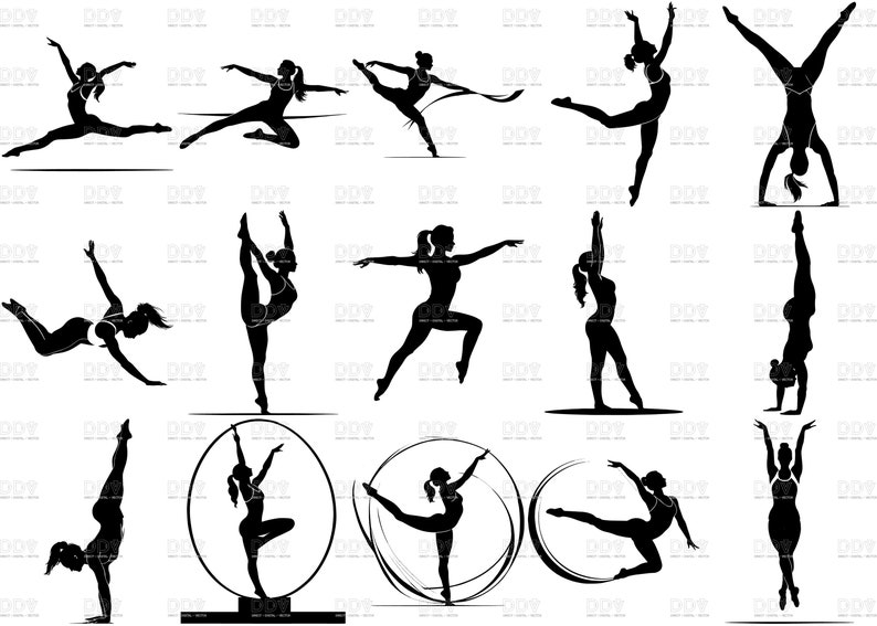 Gymnastics SVG Bundle: 120 Gymnast Graphics (digital Download) - Etsy