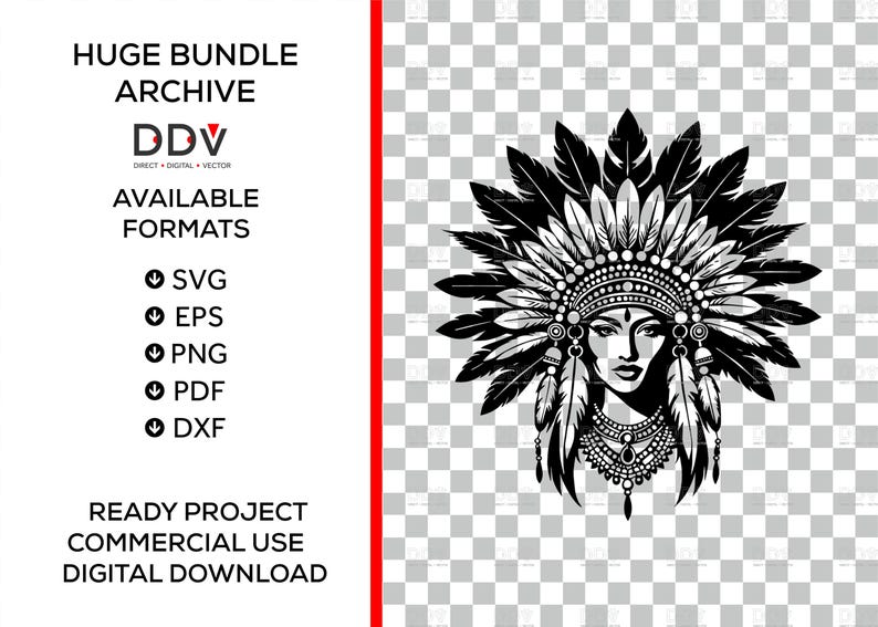 Native American Svg ,native American Svg Bundle, Chief Svg, Headdress ...
