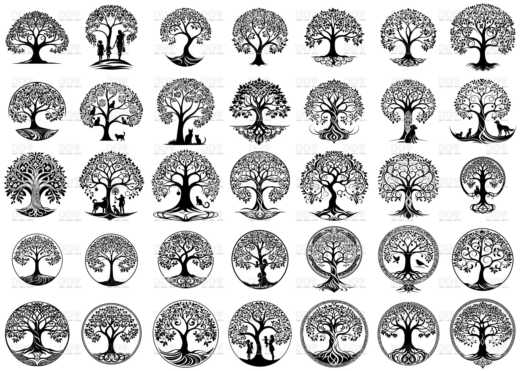 Tree of Life SVG Bundle: Vector Clipart (digital Download) - Etsy