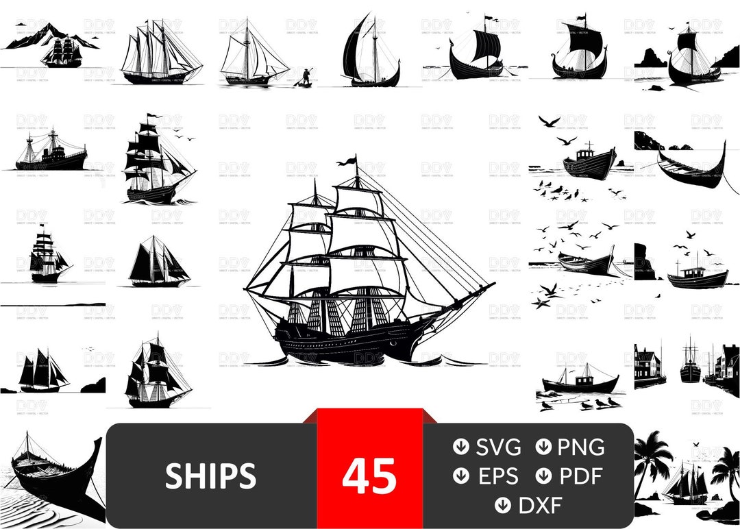 Ships Svg,ships Vector File,ships Scene Svg,ships Svg Bundle,ships ...