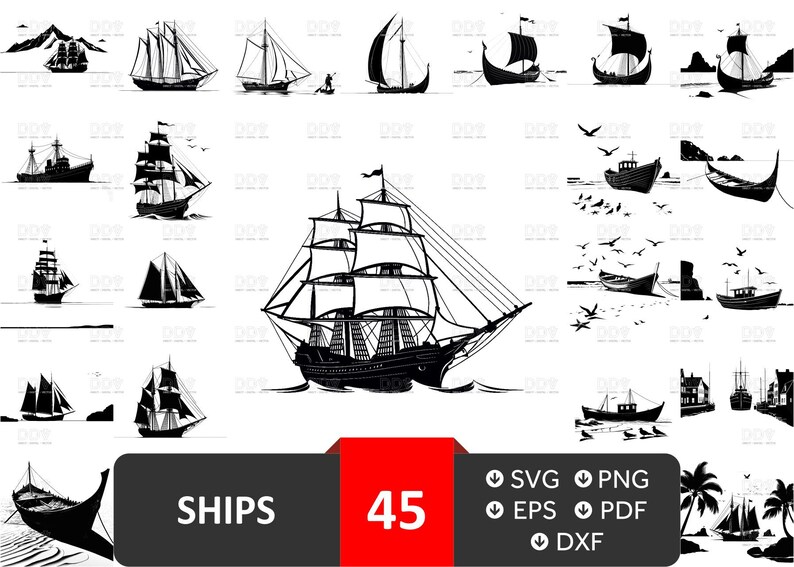 Ships Svg,ships Vector File,ships Scene Svg,ships Svg Bundle,ships ...