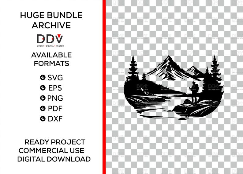 Mountain Landscape SVG Bundle: Forest Vector Cut Files (digital ...