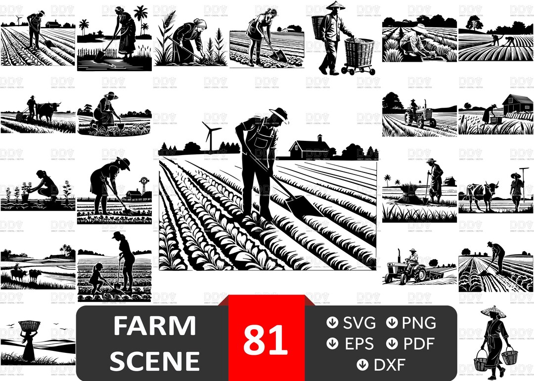 Farm Scene SVG Bundle: Vector Cut Files (digital Download) - Etsy