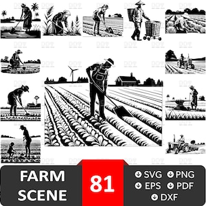 Farm Scene Svg, Farm Scene Svg Bundle, Farm Scene Vector, Vector File ...