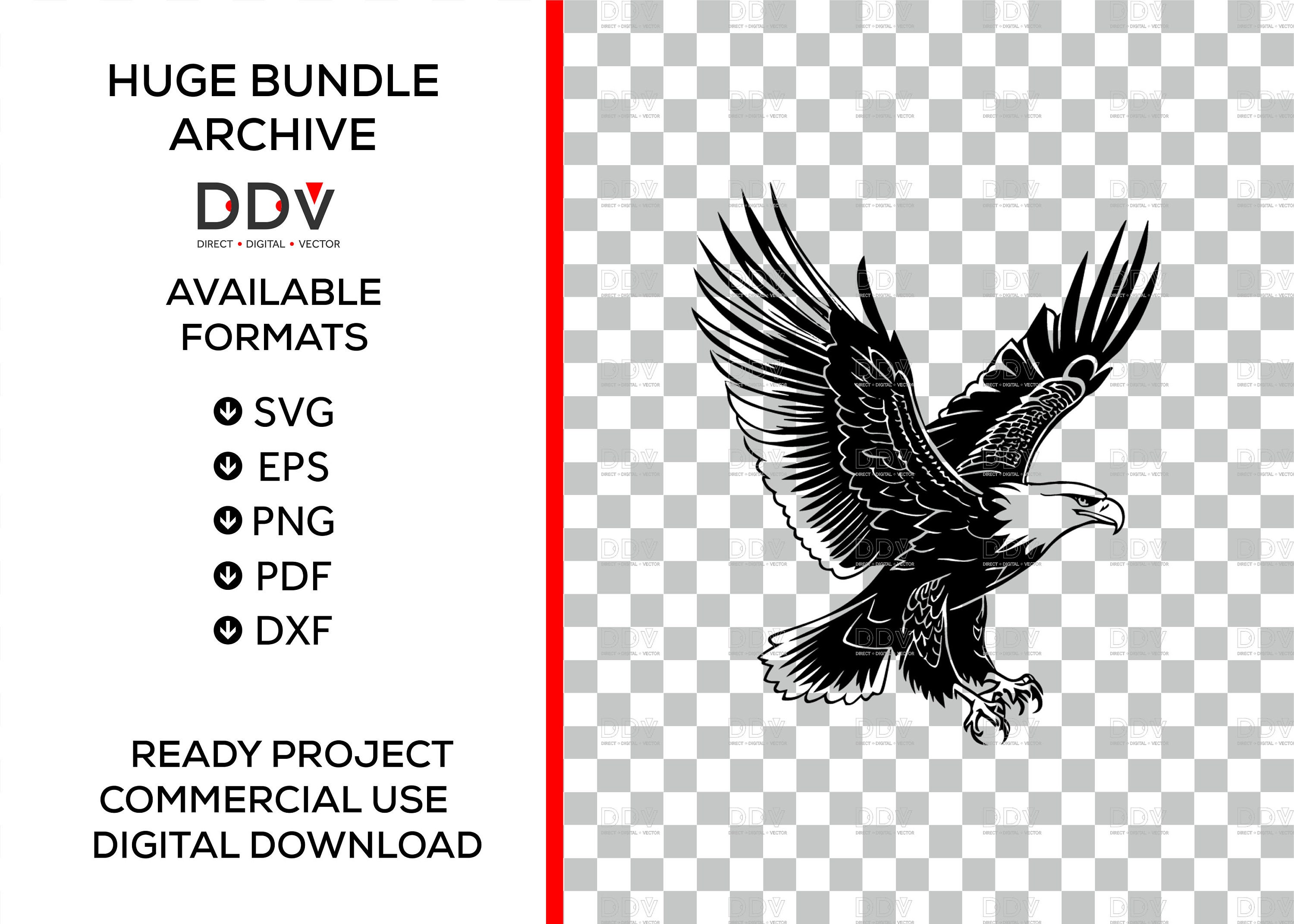 Eagle Svg Bundle, Eagle Silhouette Svg, Eagle Vector File, Eagle Svg ...