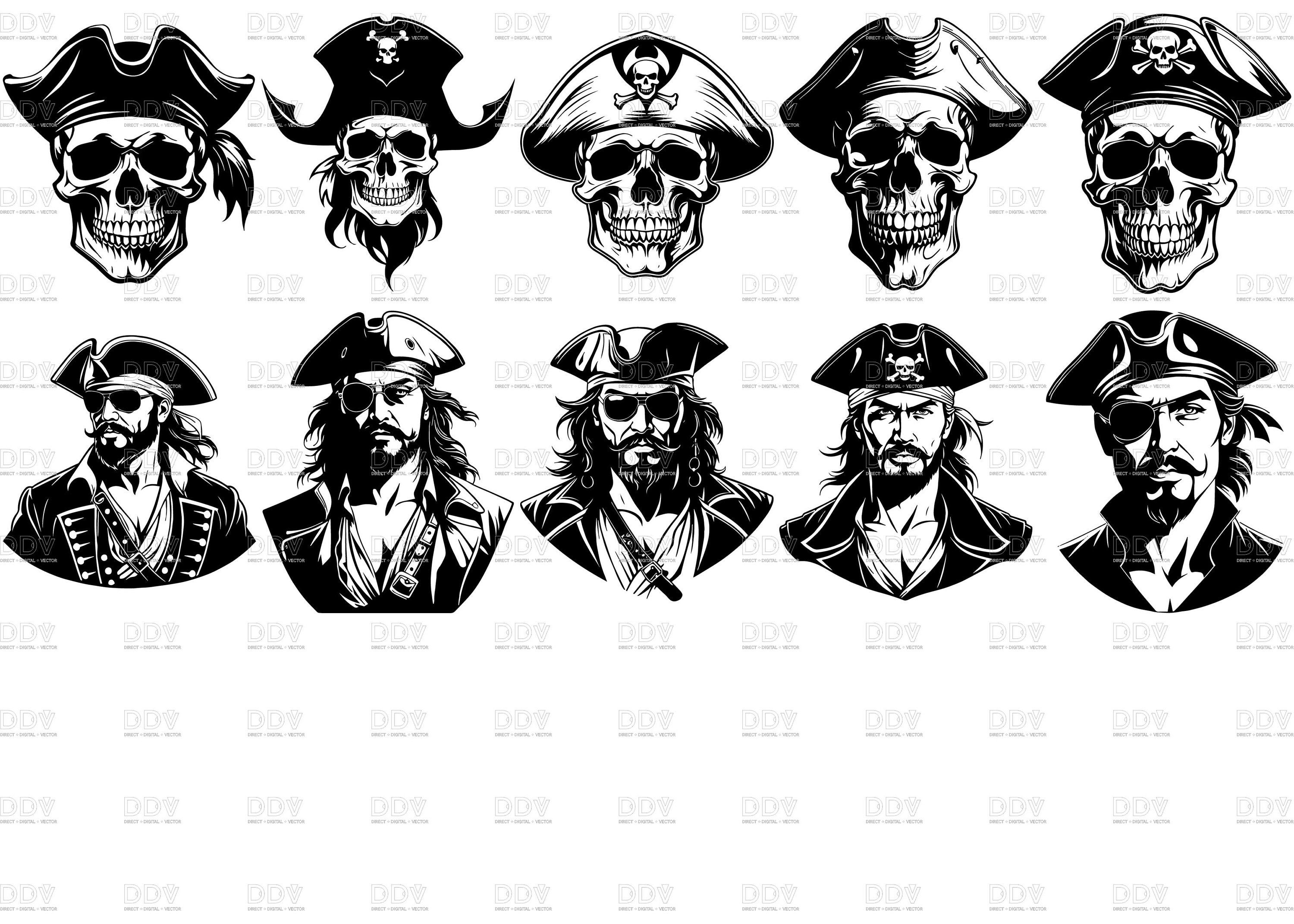 Pirate Svg Bundle, Pirate Skull Svg, Pirate Cut Files, Pirate Clipart ...