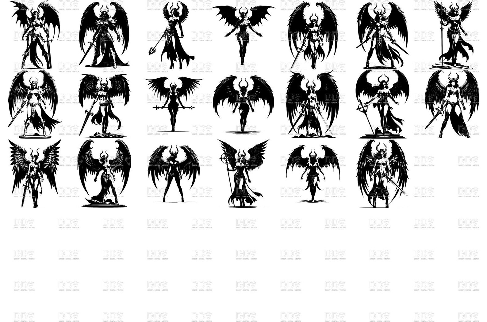 Female Fallen Angel Svg,angel Vector File,angel Svg Bundle,angel ...