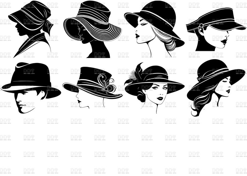 Hat Svg Bundle, Vector File, Hat Clipart, Hat Svg, Hat Png, Hat Vector ...