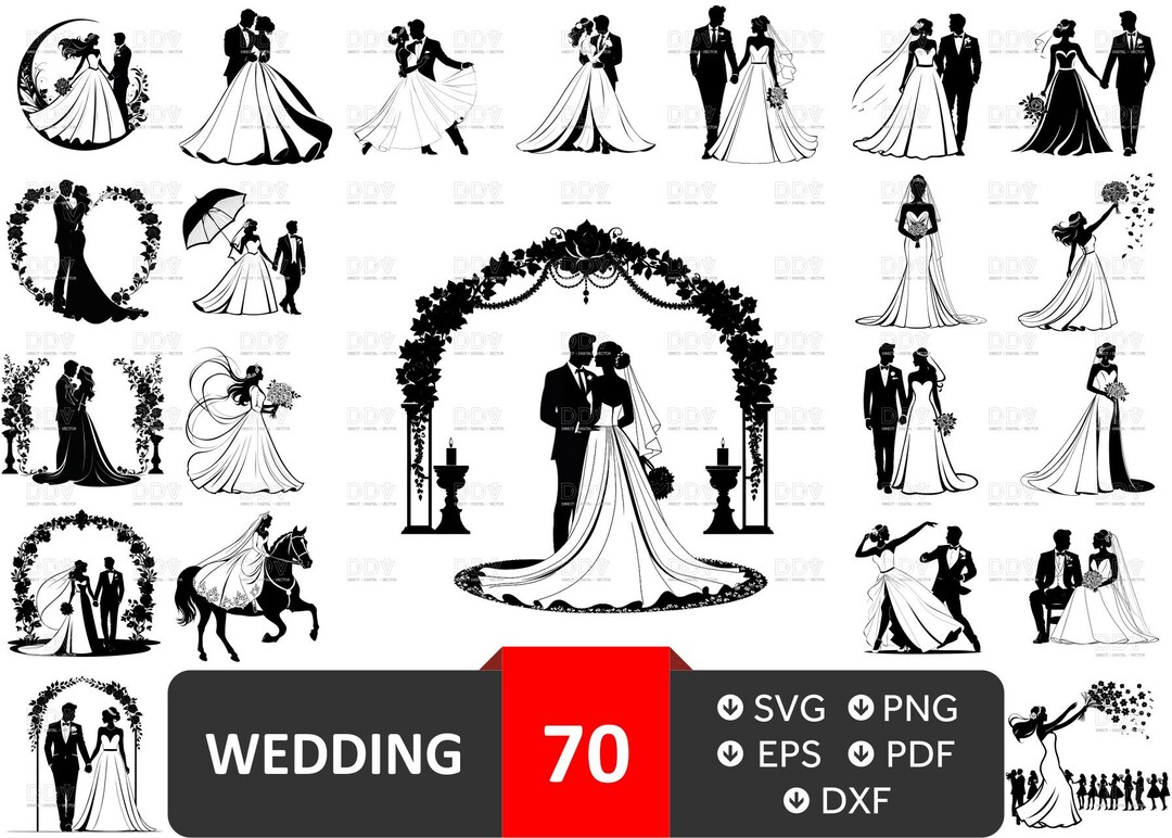 Wedding Svg, Wedding Svg Bundle, Wedding Cut Files, Bride Svg, Wedding ...