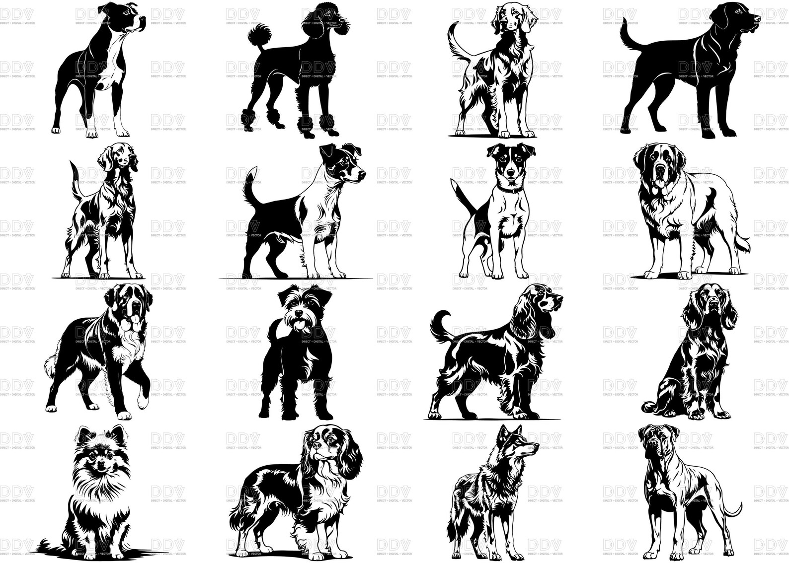 Dog Svg Bundle, Dog Svg, Vector File, Dog Svg Cut Files, Dog Face Svg ...