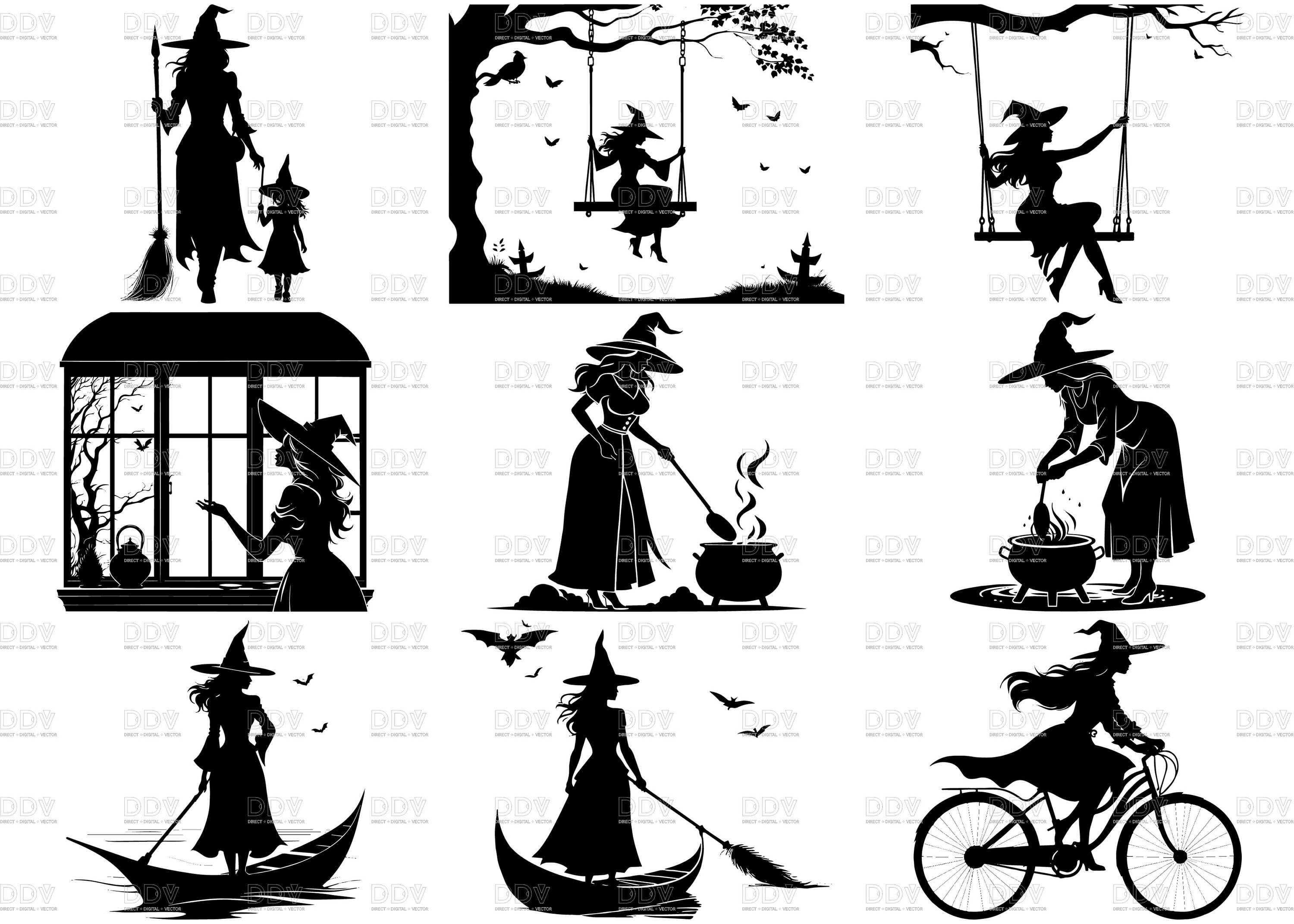 Witch Svg Bundle, Vector File, Witch Svg Cut Files for Cricut ...