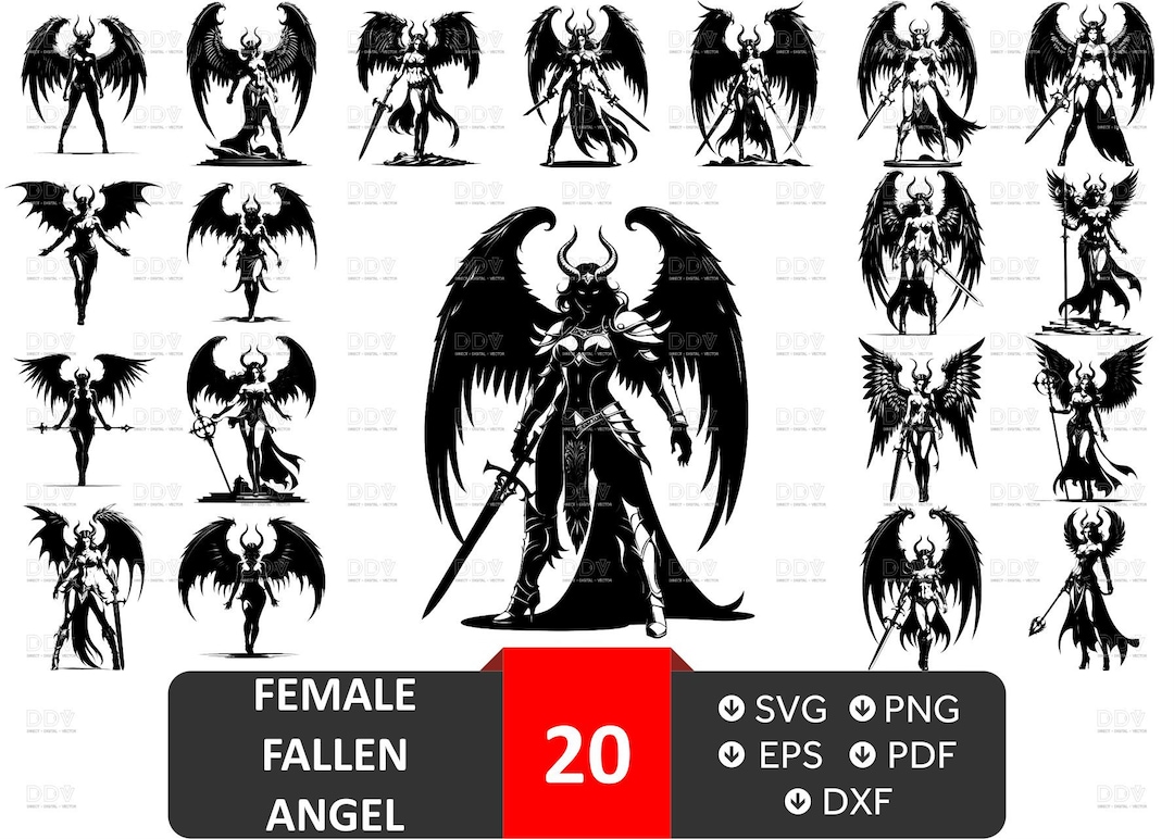 Female Fallen Angel Svg,angel Vector File,angel Svg Bundle,angel ...