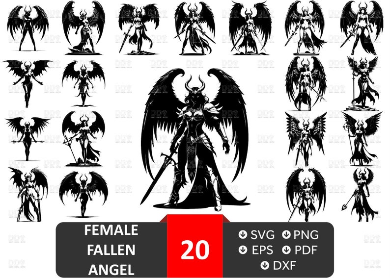 Female Fallen Angel Svg,angel Vector File,angel Svg Bundle,angel ...