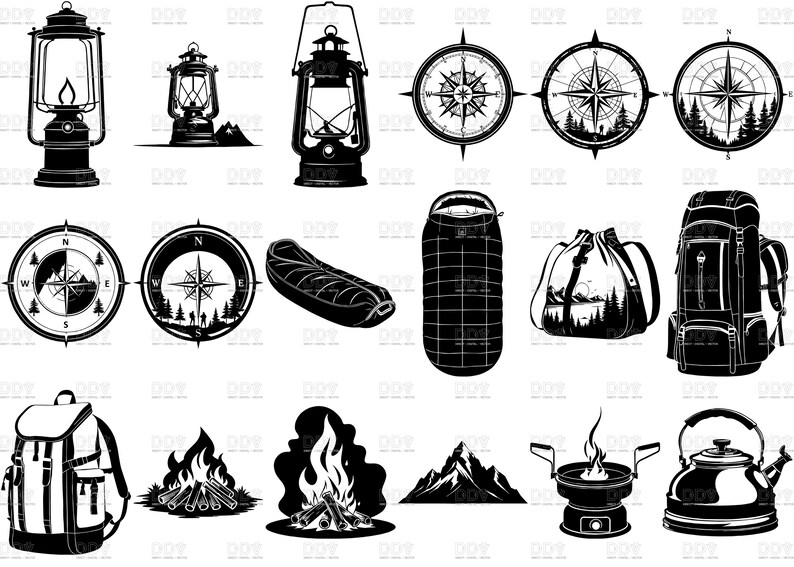 CAMPING SVG Bundle, CAMPING Clipart, Camping Silhouette, Campfire Svg ...