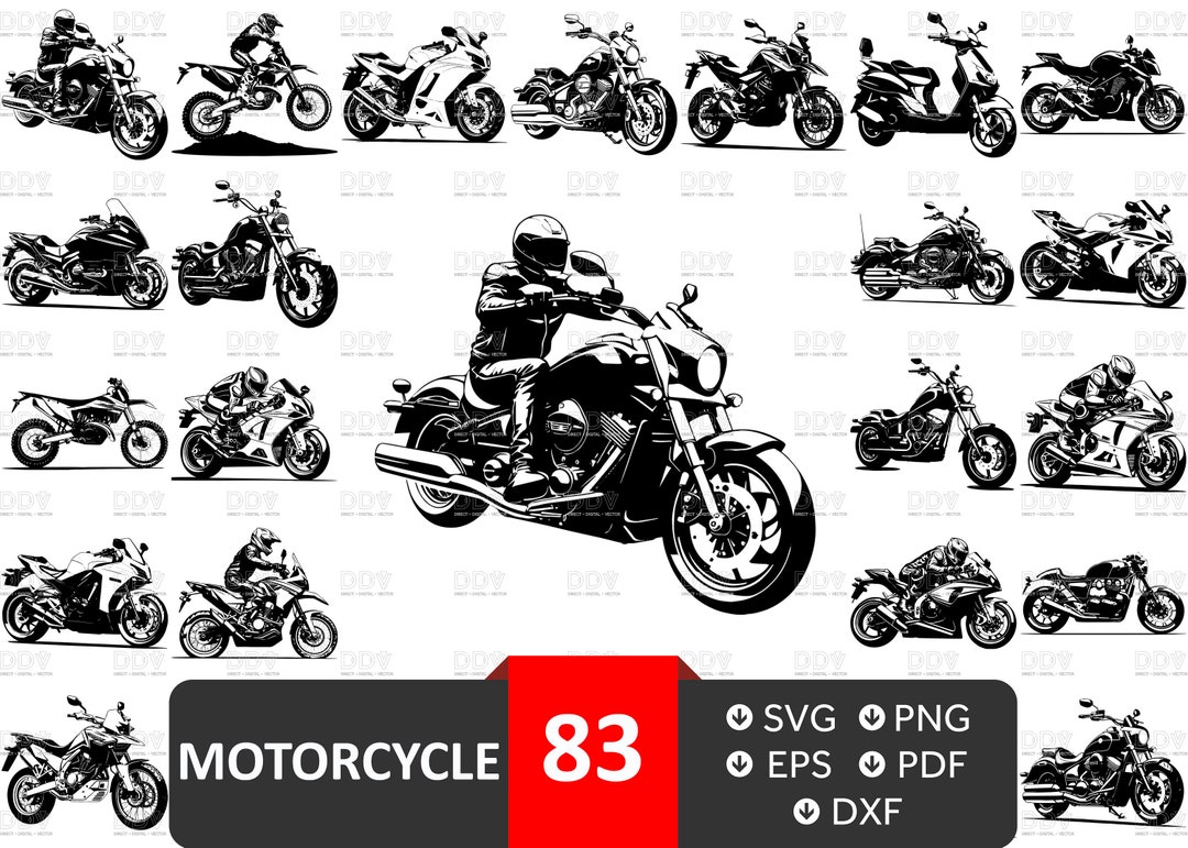Motorcycle Svg Bundle, Vector File, Classic Motorcycle Svg, Motorcycle ...