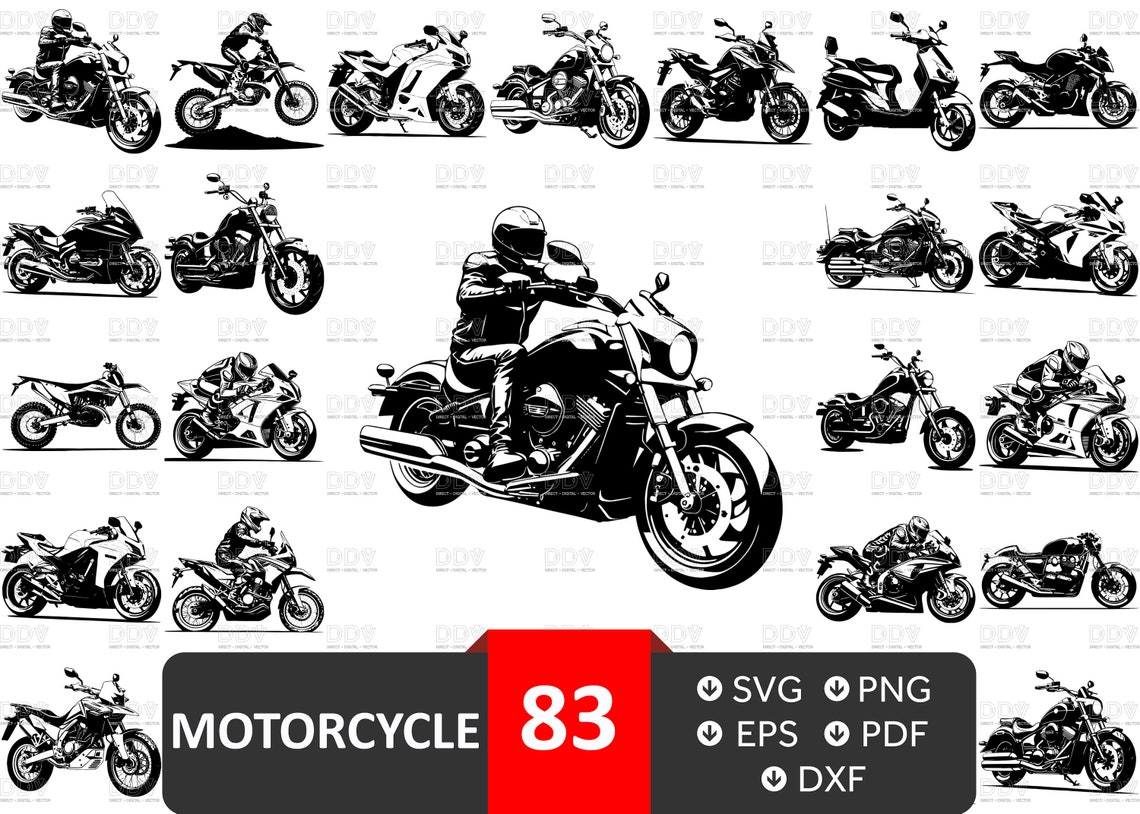Motorcycle Svg Bundle, Vector File, Classic Motorcycle Svg, Motorcycle ...