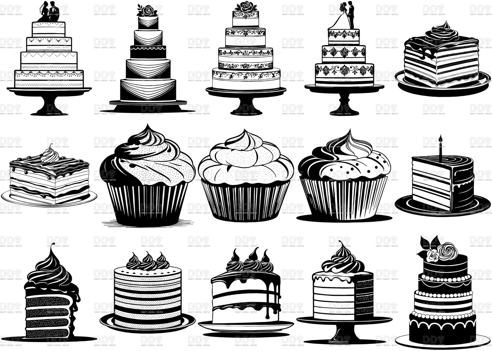 Cake SVG, Cake Svg BUNDLE, Birthday Cake SVG, Cake Clipart, Cake ...