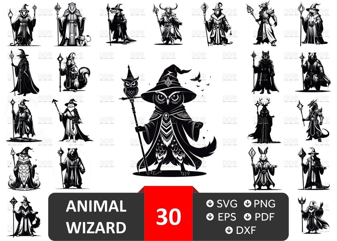 Wizard Svg,vector File,wizard Scene Svg,animal Wizard,magic Svg,magic ...