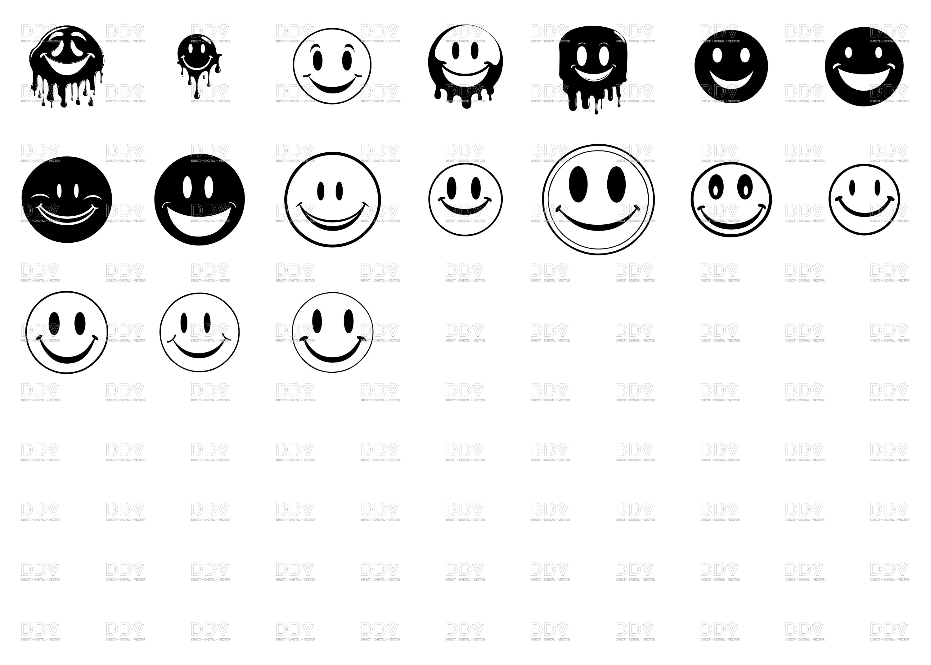 Smiley Face Svg Bundle, Smiley Face Vector, Smiley Face Png, Smiley ...