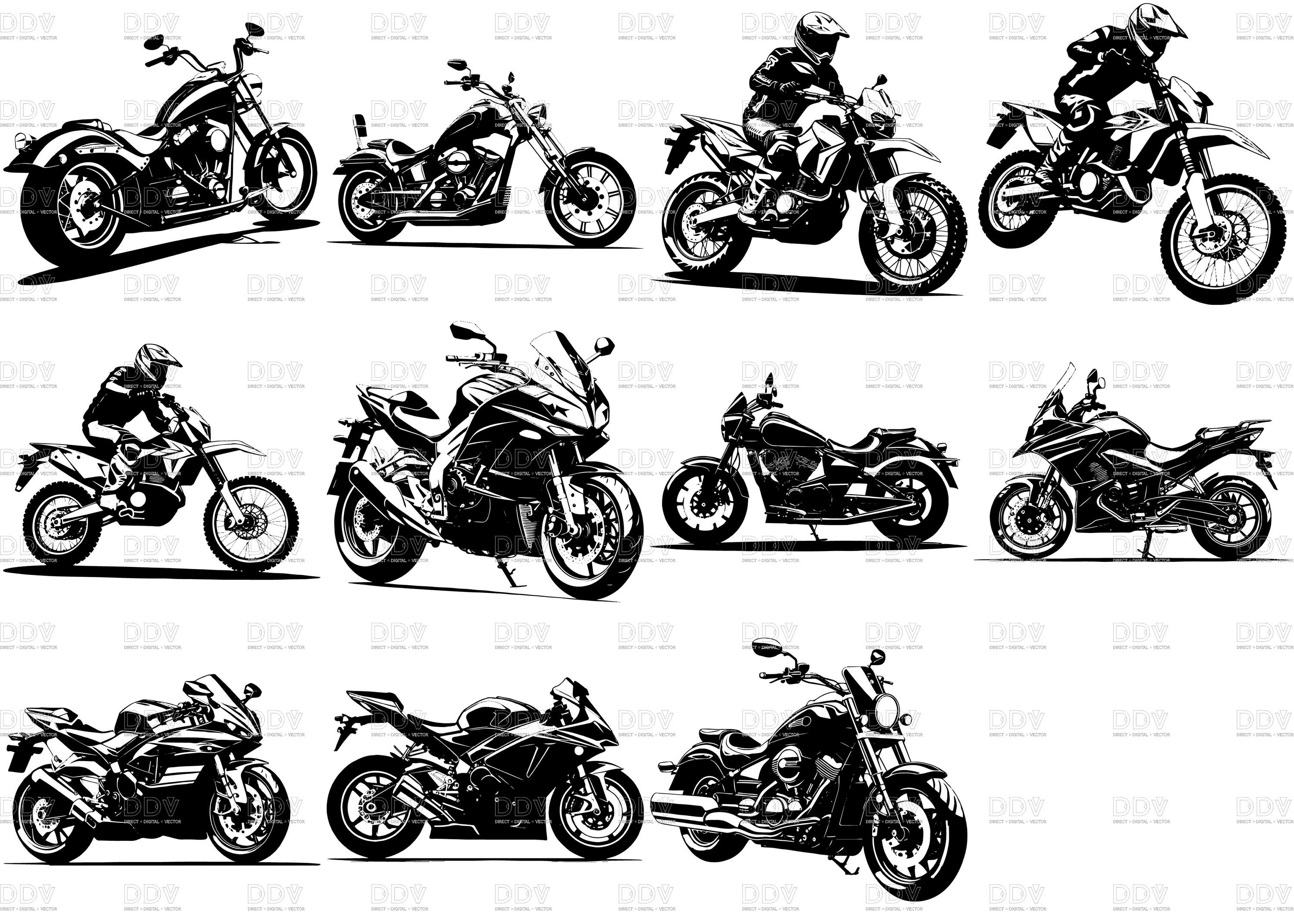 Motorcycle Svg Bundle, Vector File, Classic Motorcycle Svg, Motorcycle ...