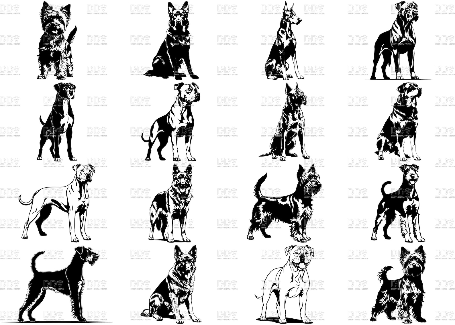 Dog Svg Bundle, Dog Svg, Vector File, Dog Svg Cut Files, Dog Face Svg ...