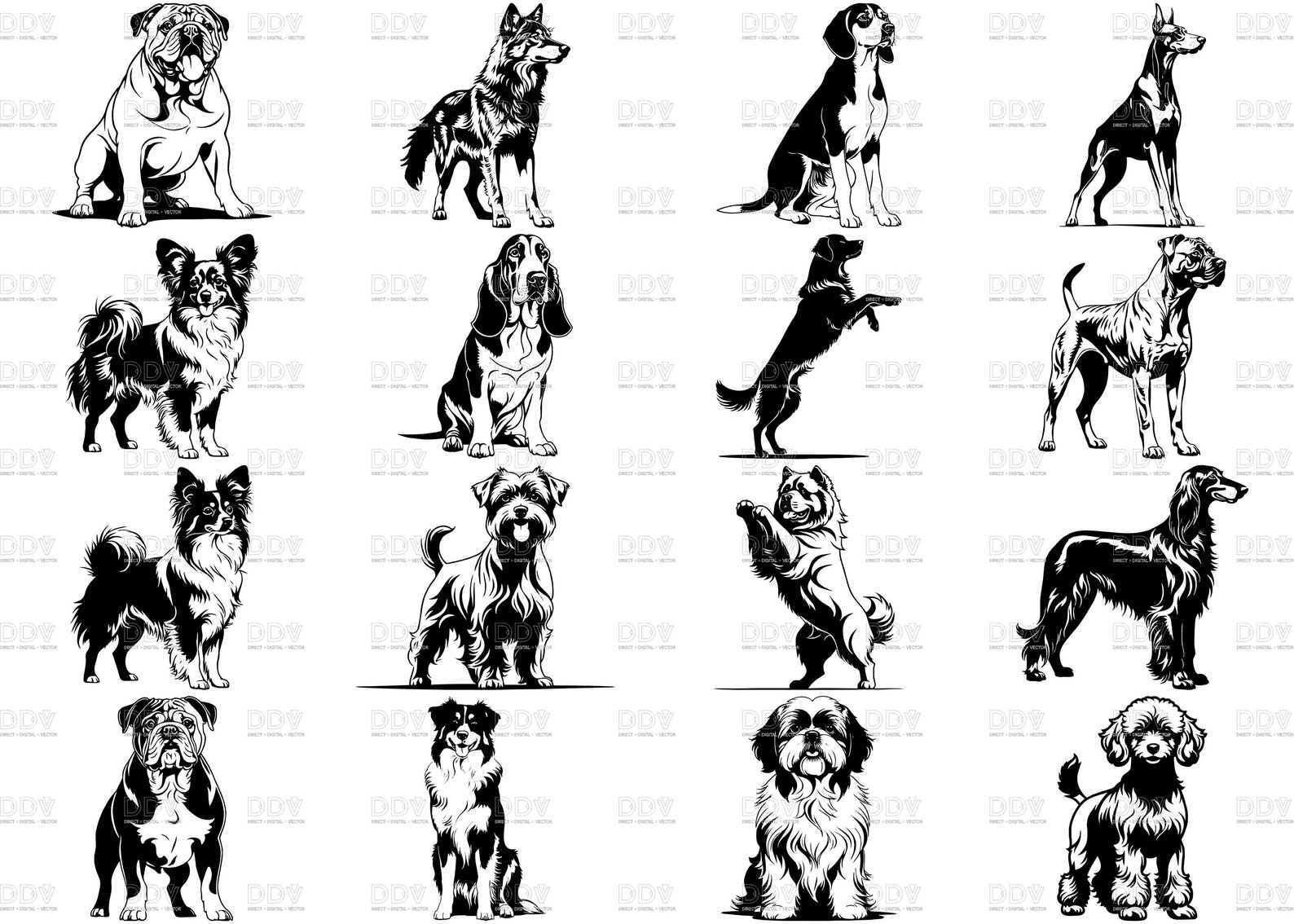 Dog Svg Bundle, Dog Svg, Vector File, Dog Svg Cut Files, Dog Face Svg ...