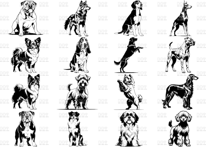 Dog Svg Bundle, Dog Svg, Vector File, Dog Svg Cut Files, Dog Face Svg ...