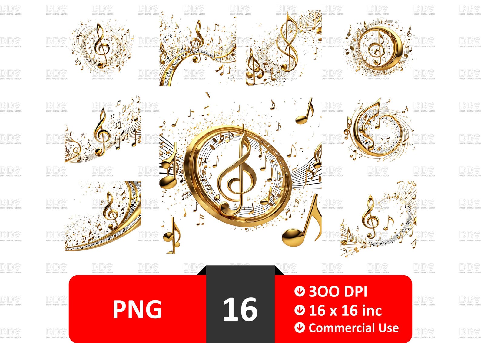 Music Note Gold Png, Music Notes Clipart, Music Clipart, Png Music ...