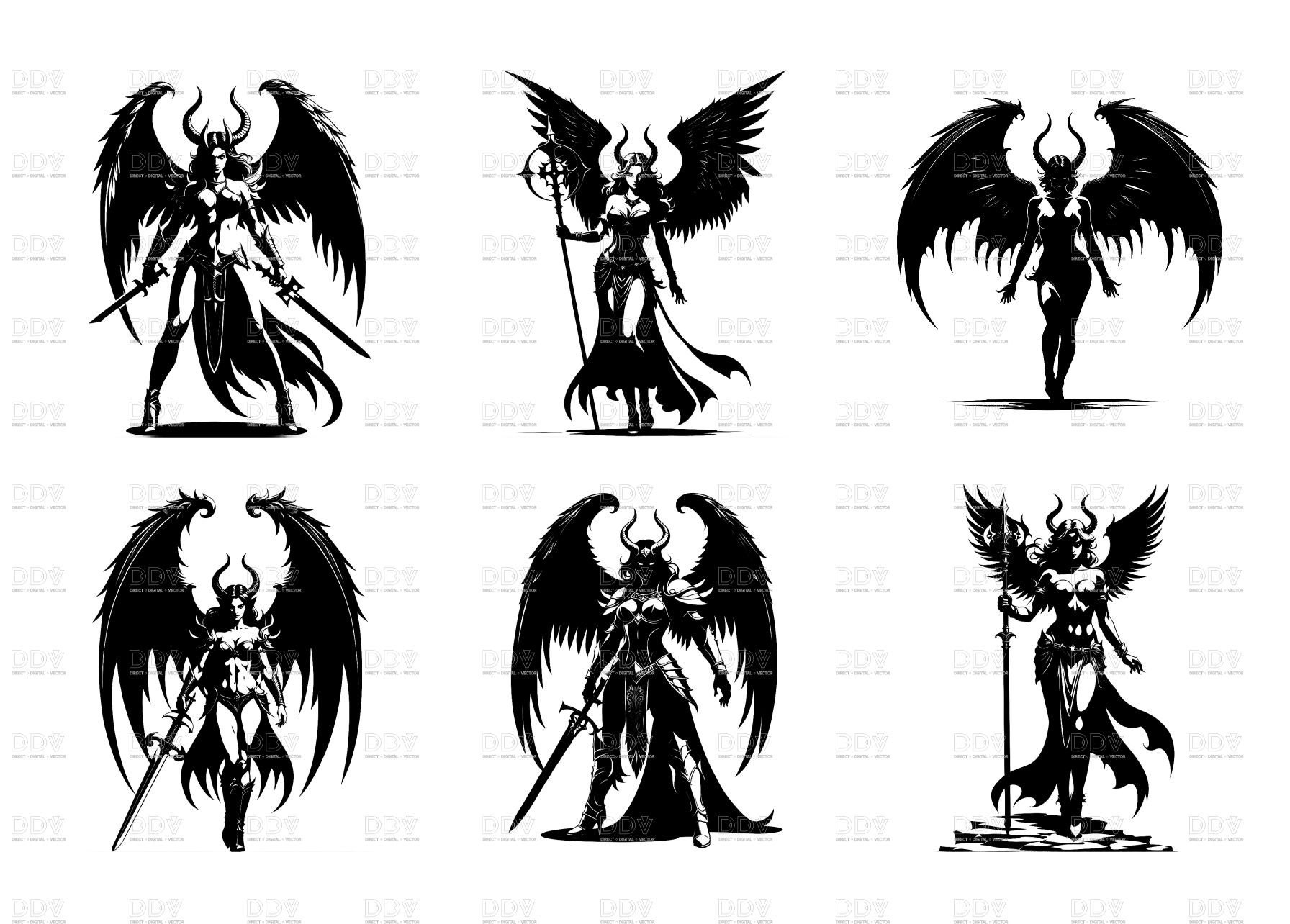 Female Fallen Angel Svg,angel Vector File,angel Svg Bundle,angel ...