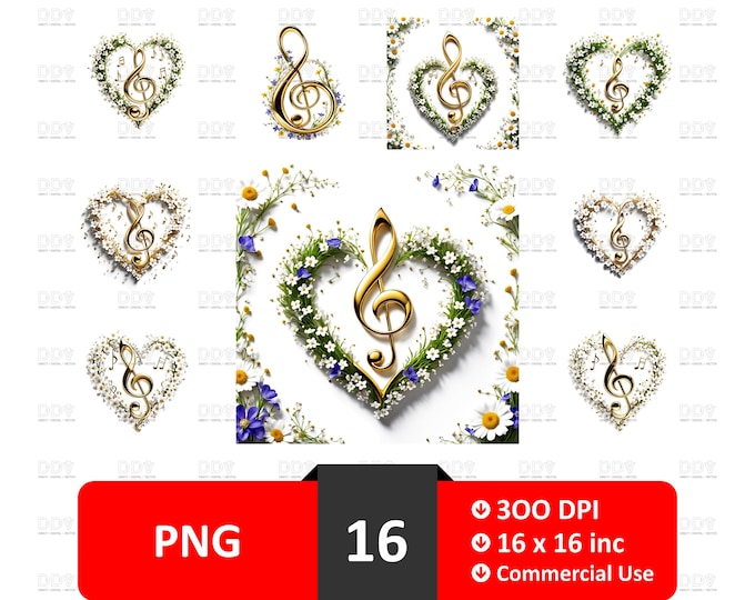 Music Note Clipart Colorful Music Notes Music Symbols 50 Pieces ...
