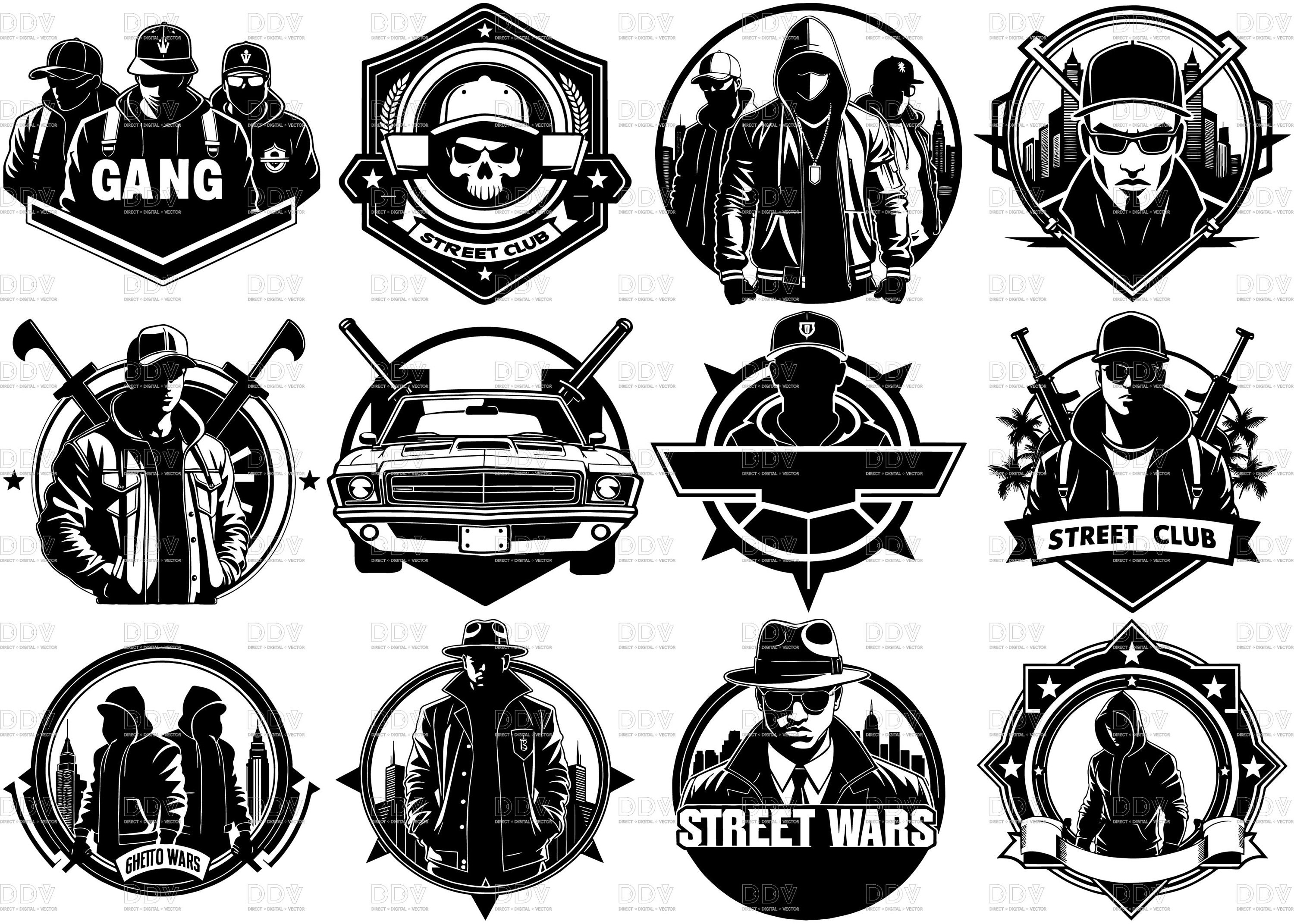 Gang Svg Bundle Gangster Svg Mafia Svg Fight Club Svg Street Gangs Svg Gangster Vector