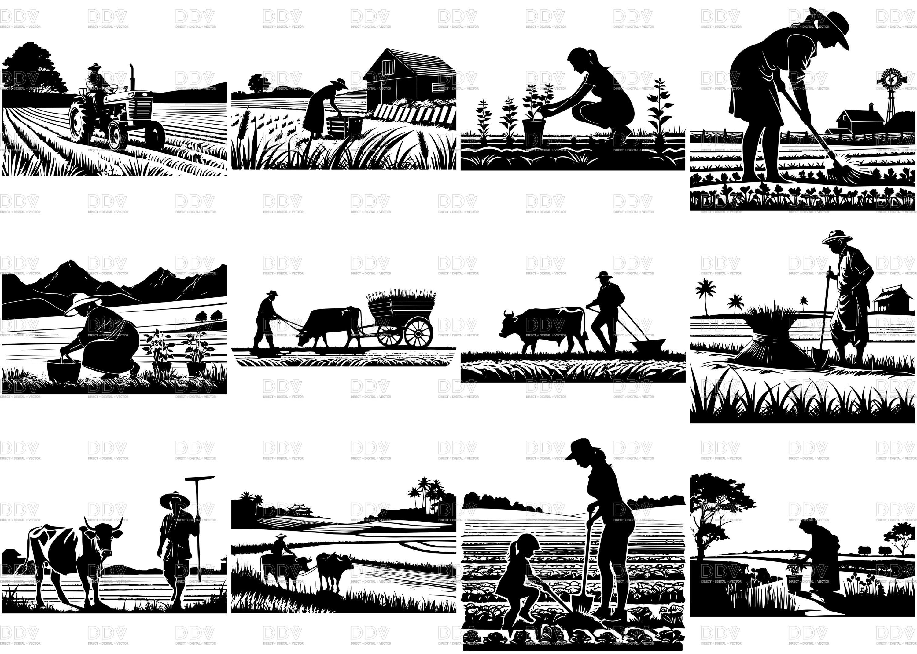 Farm Scene SVG Bundle: Vector Cut Files (digital Download) - Etsy