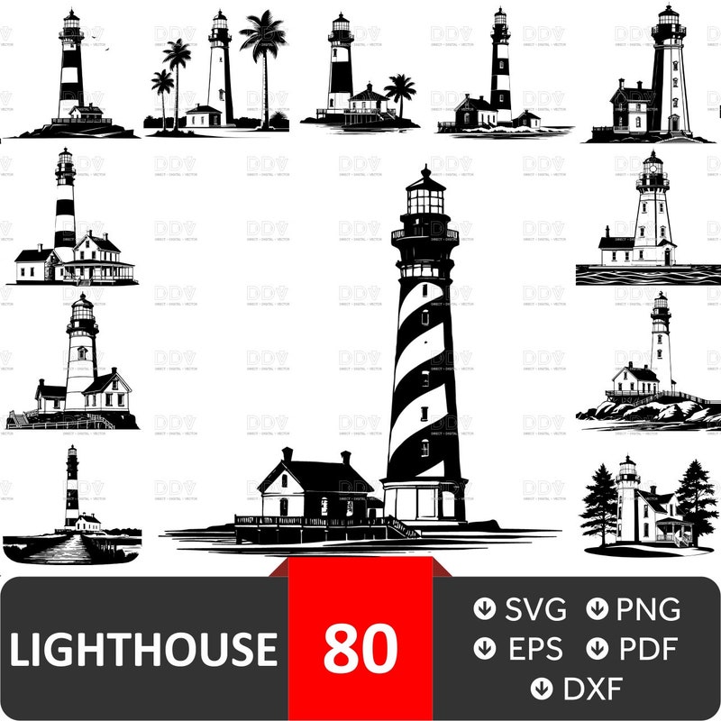 Lighthouse Svg - Etsy