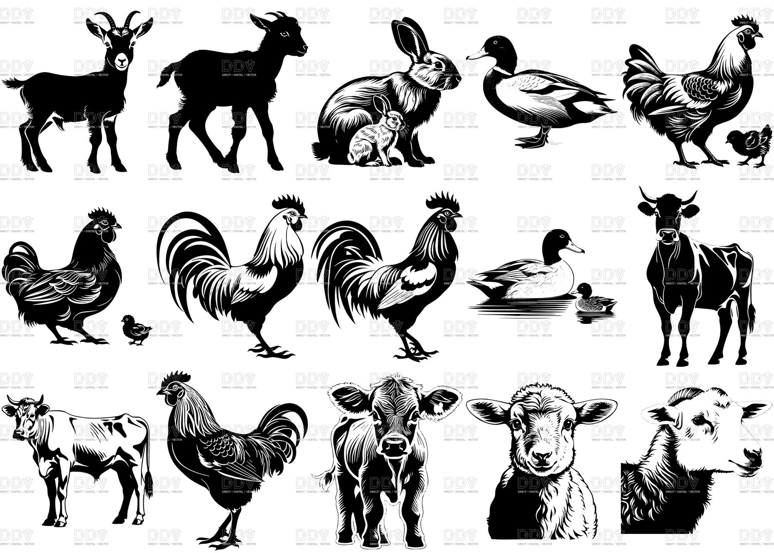 Farm Svg Bundle, Vector File, Farm Clipart, Barn Svg, Tractor Svg, Farm ...