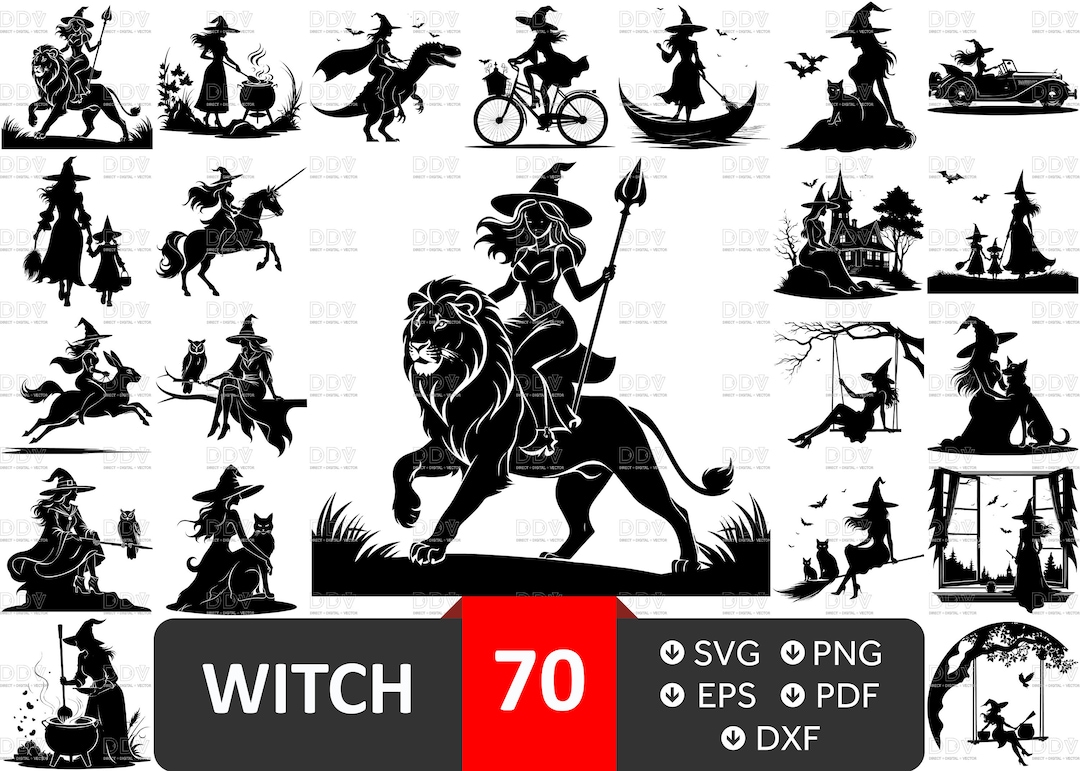 Witch SVG Bundle: Mystical Cut Files for Cricut (digital Download) - Etsy