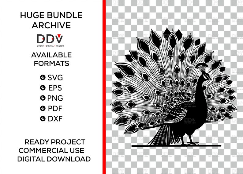 Peacock SVG BUNDLE, Peacock Svg,svg Peacock,peacock Silhouette,peacock ...